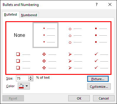 powerpoint custom bullet points
