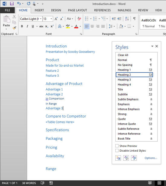 Creating PowerPoint Outlines in Microsoft Word 2013