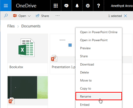 Rename Files In PowerPoint Online And OneDrive