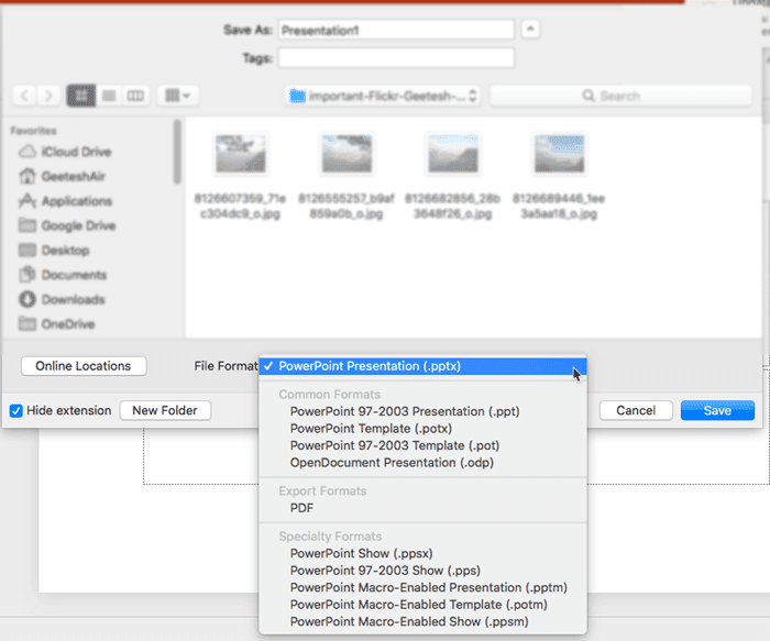 powerpoint template file extension