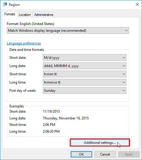Change the Unit of Measurement in Windows 10