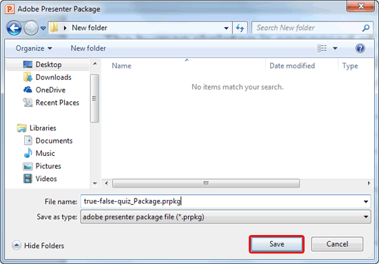 Package Option in Adobe Presenter