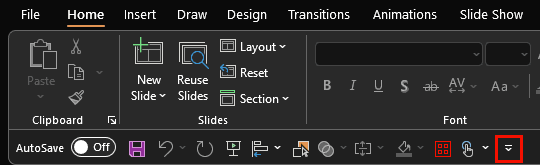 Touch or Mouse Mode in PowerPoint 365 for Windows