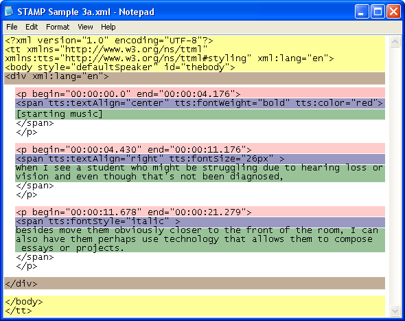 TTML XML Files for the STAMP Add-in in PowerPoint 2016, 2013, and 2010 for Windows