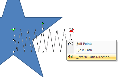 Reversing Paths of Motion Path Animations in PowerPoint 2007, 2003, and 2002 for Windows