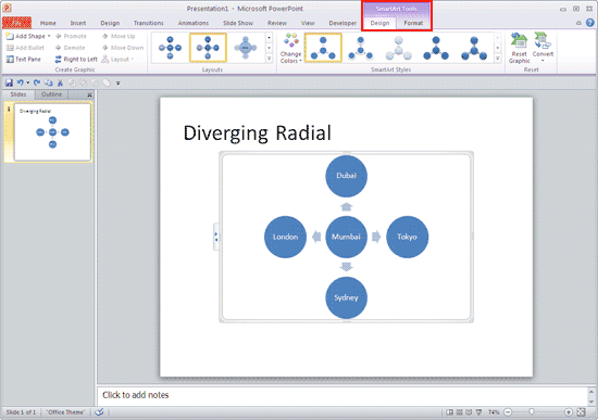 Change SmartArt Graphic Layouts in PowerPoint 2010 for Windows