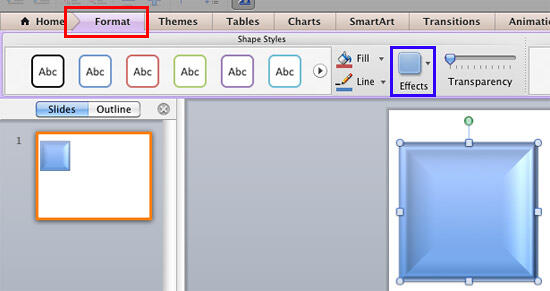 Apply 3-D Rotation Effects to Shapes in PowerPoint 2011 for Mac