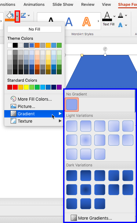 Add Gradient Fills to Shapes in PowerPoint 2016 for Mac