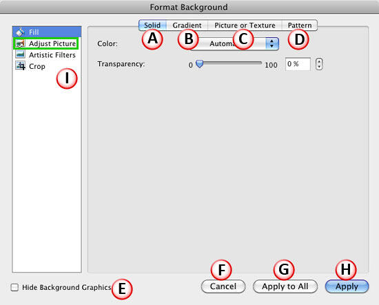 Custom Backgrounds for Slide Master and Layouts in PowerPoint 2011 for Mac