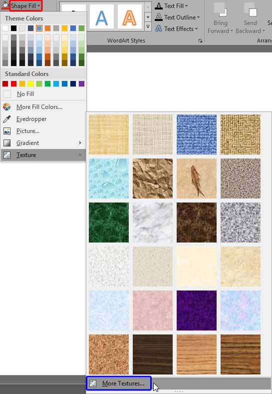 Add Texture Fills to Shapes in PowerPoint 2016 for Windows