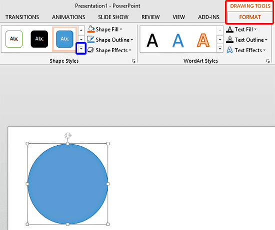 Shape Styles in PowerPoint 2013 for Windows