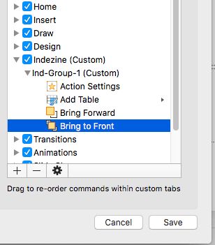 Adding Commands to Custom Groups in PowerPoint 2016 for Mac