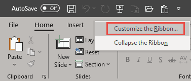 Add and Rename Ribbon Tabs in PowerPoint 365 for Windows