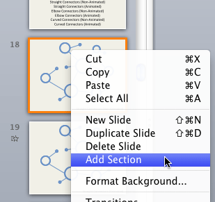 Adding and Renaming Sections in PowerPoint 2011 for Mac