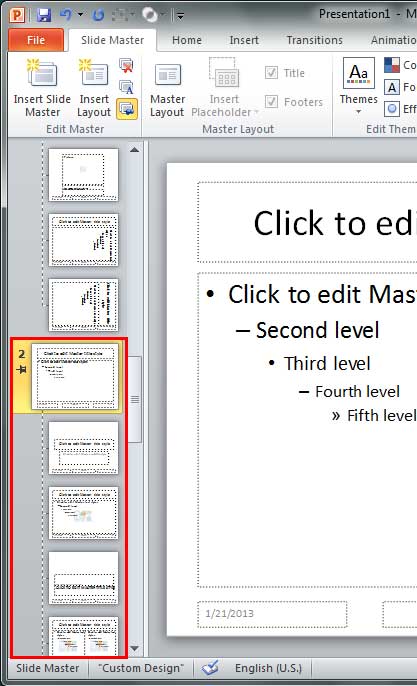 Add and Rename Slide Masters in PowerPoint 2010 for Windows