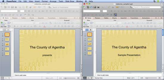 Compare Presentations Manually in PowerPoint 2011 for Mac