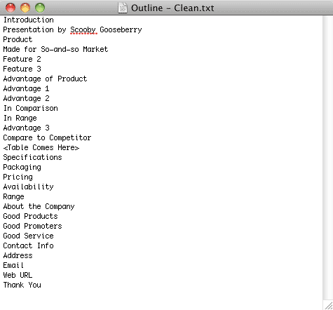 Creating PowerPoint Outlines in TextEdit for Mac