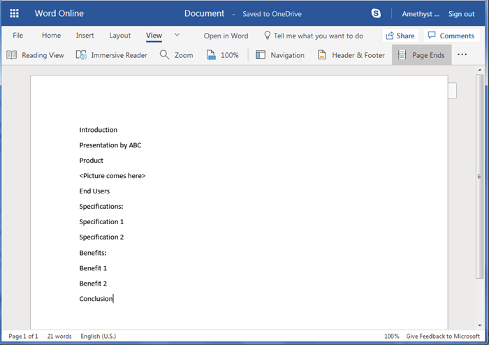 Creating PowerPoint Outlines in Microsoft Word for the Web