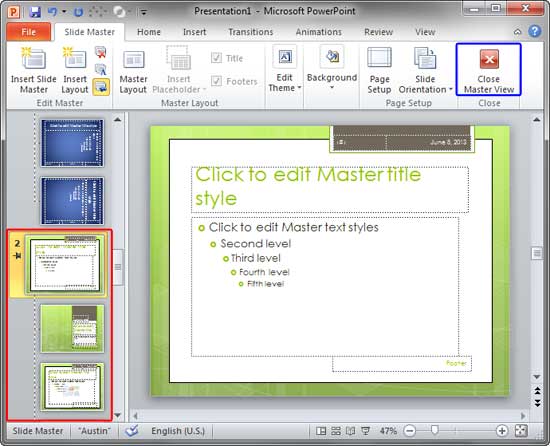 Add and Rename Slide Masters in PowerPoint 2010 for Windows