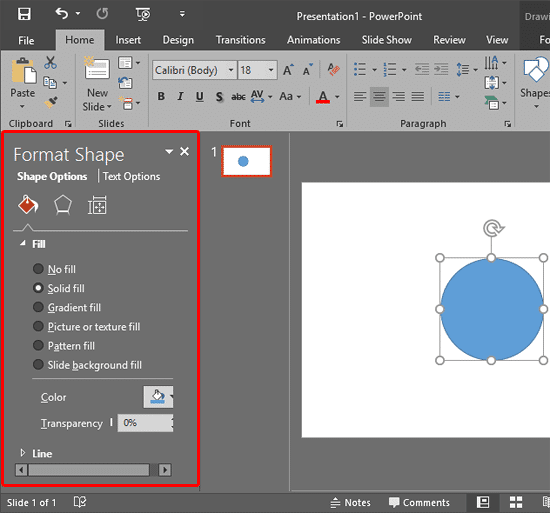 Format Task Panes in PowerPoint 2016 for Windows