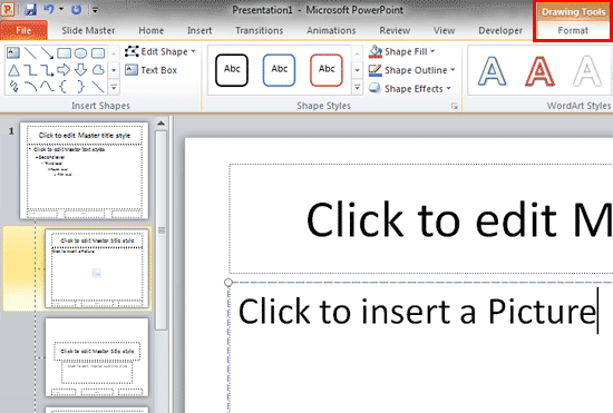 Formatting Picture Placeholders in PowerPoint 2010 for Windows