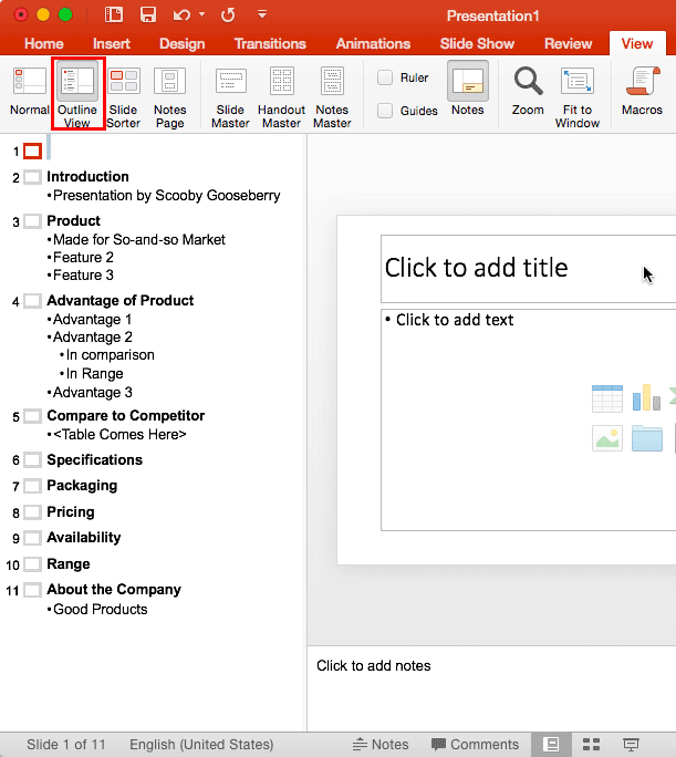 Import Outlines in PowerPoint 365 for Mac