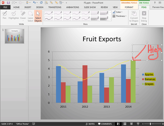 Edit Annotations with Ink Tools in PowerPoint 2013 for Windows