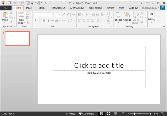 Inserting a New Slide in PowerPoint 2013 for Windows
