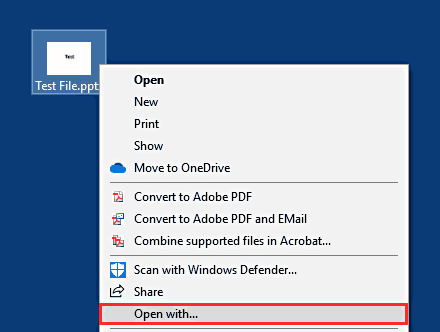 Set as Default Version in PowerPoint 2019 for Windows