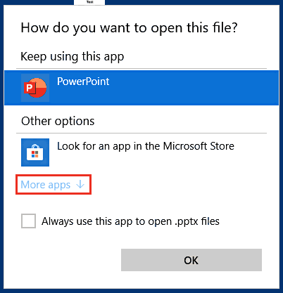 Set as Default Version in PowerPoint 2019 for Windows