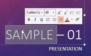 Mini Toolbar in PowerPoint 2013 for Windows