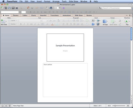 Notes Page View in PowerPoint 2011 for Mac
