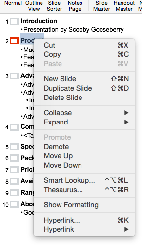 Using Outline View in PowerPoint 2016 for Mac