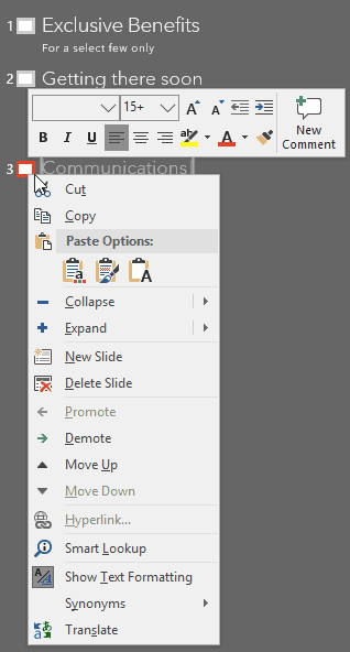 Using Outline View in PowerPoint 2019 for Windows