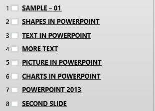 Outline Pane Options in PowerPoint 2013 for Windows