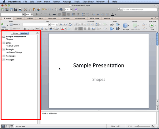 Using Outline View in PowerPoint 2011 for Mac