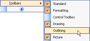 Outlining Toolbar in PowerPoint 2003 and 2002 for Windows