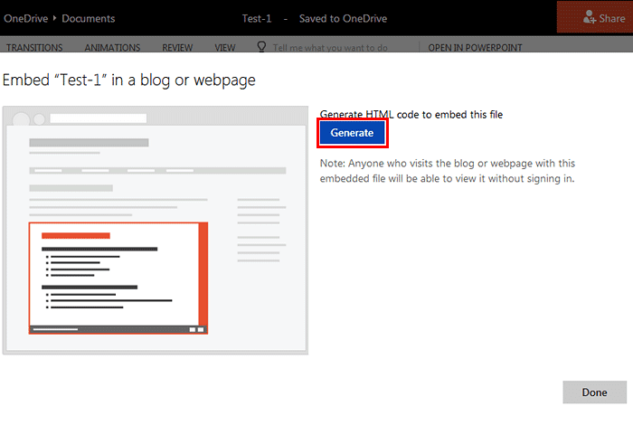 Embed Presentations from PowerPoint for the Web