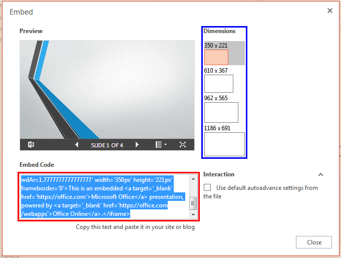 Embed Presentations from PowerPoint for the Web
