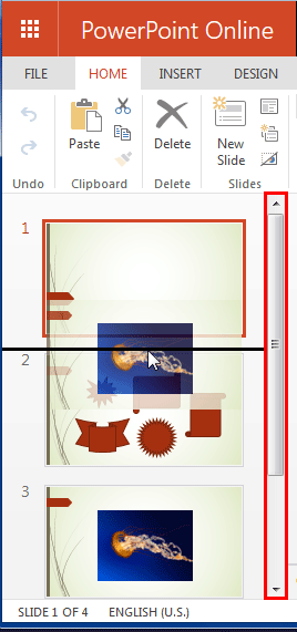 Slides Pane in PowerPoint for the Web