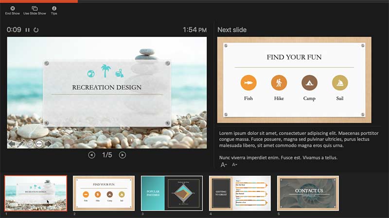 Presenter View in PowerPoint 365 for Mac