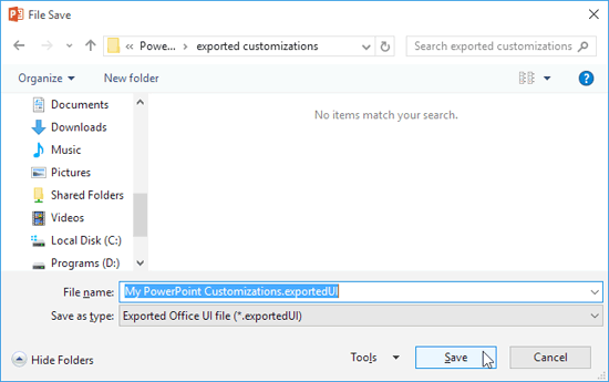 Reset Export And Import Qat Customizations In Powerpoint 2016 For Windows
