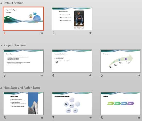 Reordering Sections in PowerPoint 2013 for Windows