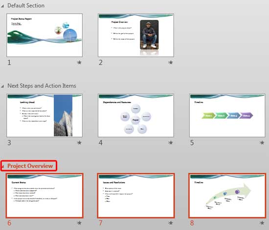 Reordering Sections in PowerPoint 2013 for Windows