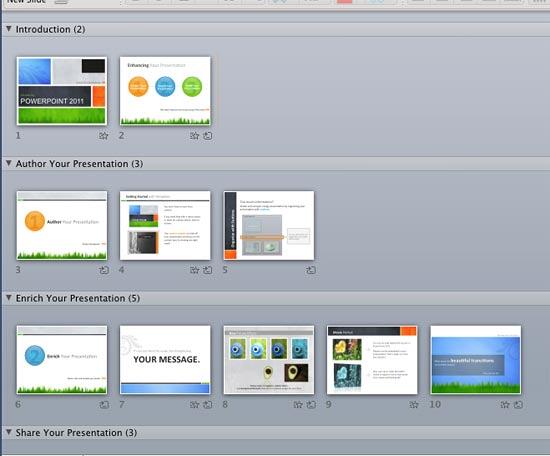 Reordering Sections in PowerPoint 2011 for Mac
