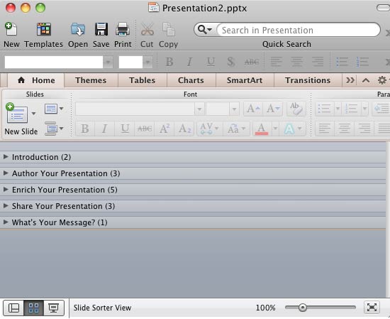 Reordering Sections in PowerPoint 2011 for Mac