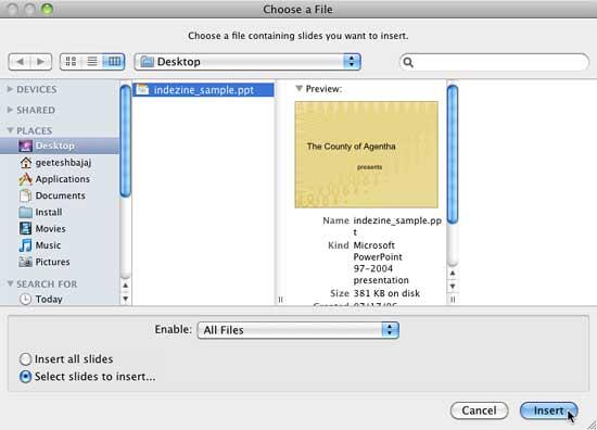 Reuse Slides in PowerPoint 2008 for Mac