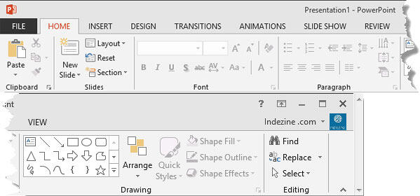 Ribbon and Tabs in PowerPoint 2013 for Windows