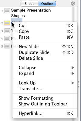 Slides Pane in PowerPoint 2011 for Mac