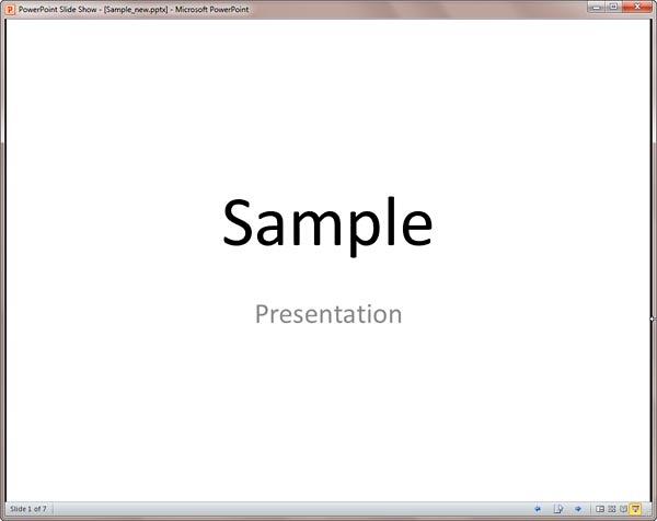 Slide Show View in PowerPoint 2010 for Windows